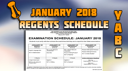 January 2018 Regents Schedule – YABC @ Lehman High School